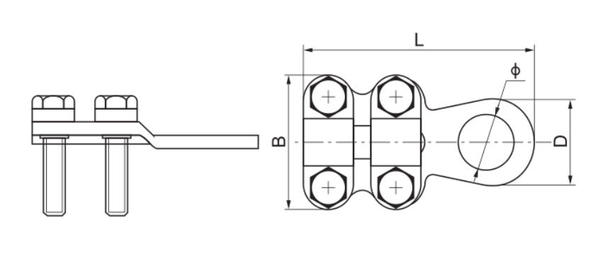 WCJB tin plated bolted copper lug for cable and wire terminal connector ...
