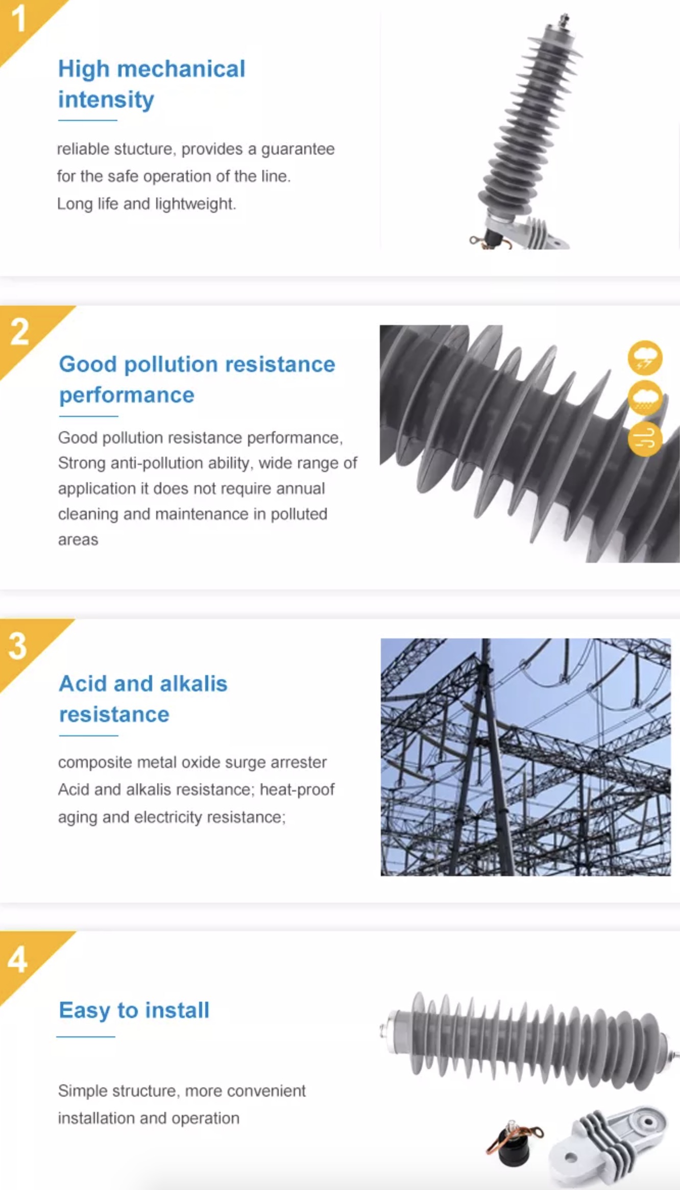 27KV HY5W lightning arrester high voltage surge arrestor, China Heavy ...